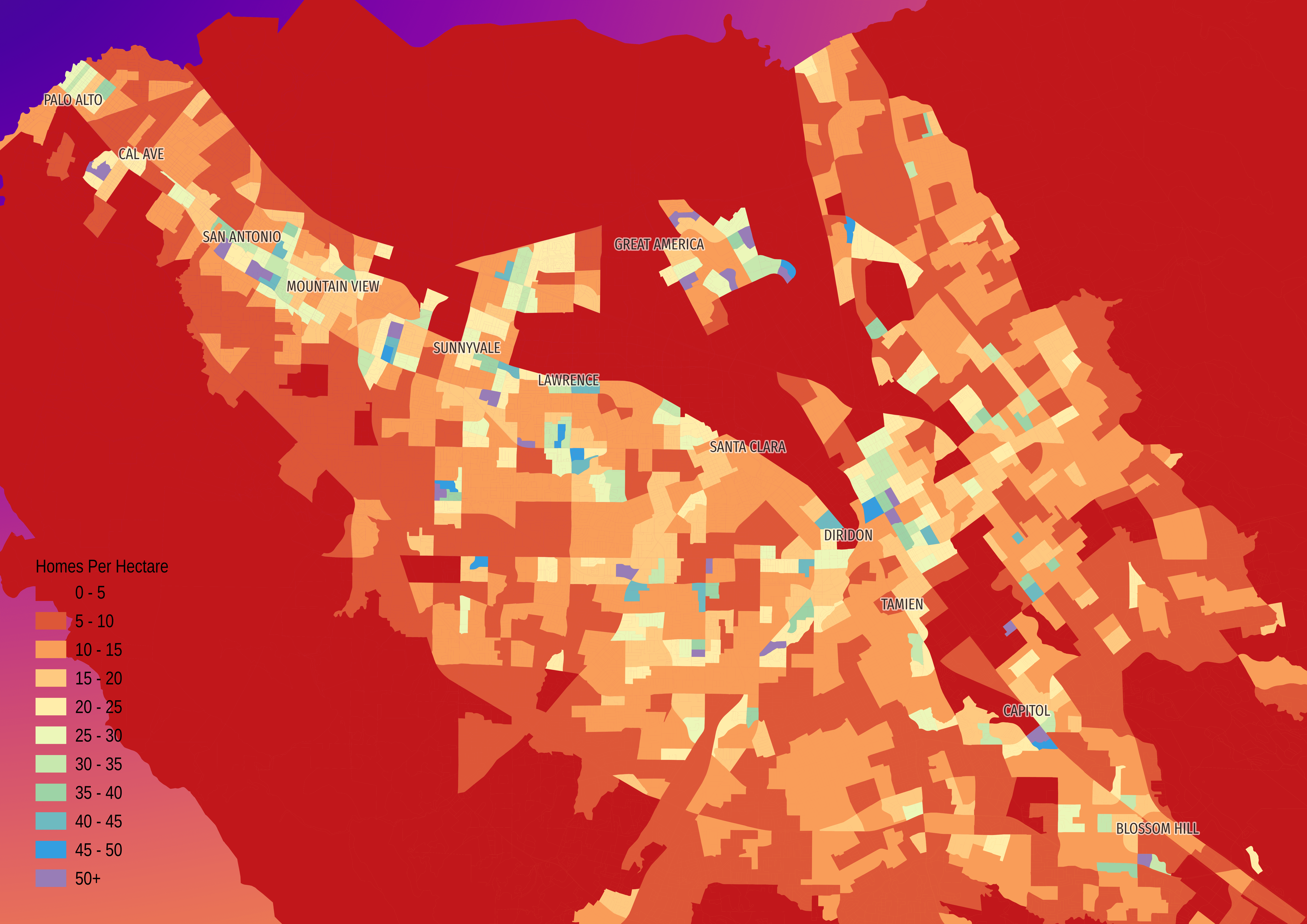 Cartogram of Housing Density in Mountain View : r/mountainview
